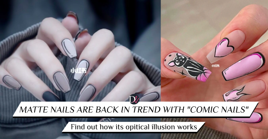 "Comic nails" offers an optical illusion effect that we're obsessing over